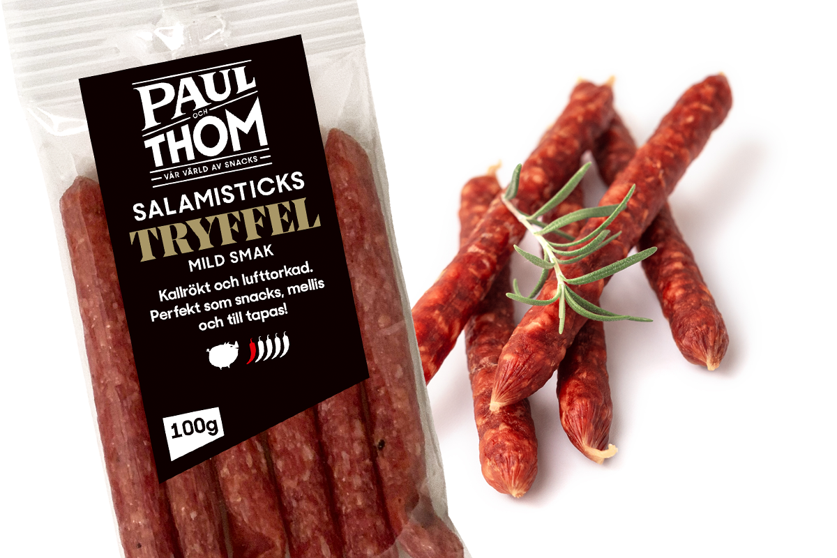 Ölkorv och snacks med hög kötthalt